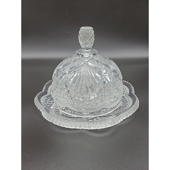 Unbranded | Dining | Vintage Crystal Clear Glass Domed Cheese Butter ...